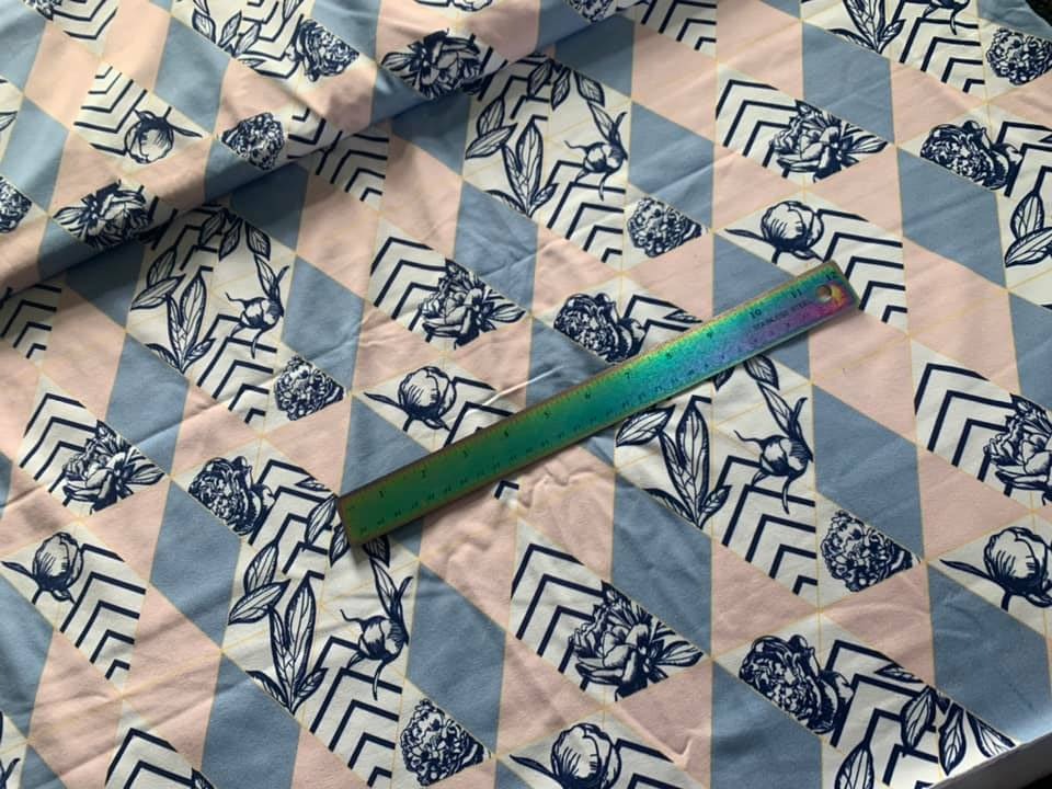 SHORTCUT (50cm) Scandi Geo - Cotton Lycra – MarbleNZ Fabrics